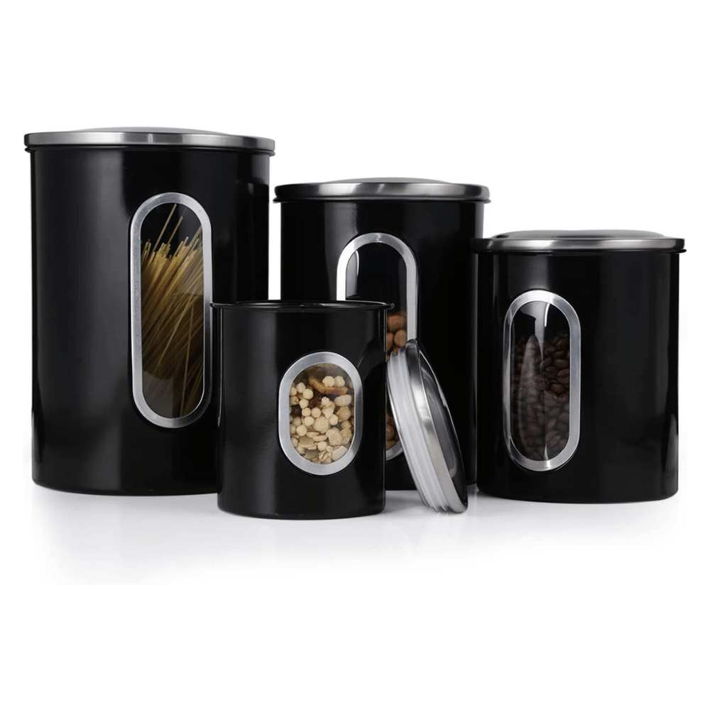 Stylish Black Kitchen Canisters for All Your Storage Needs